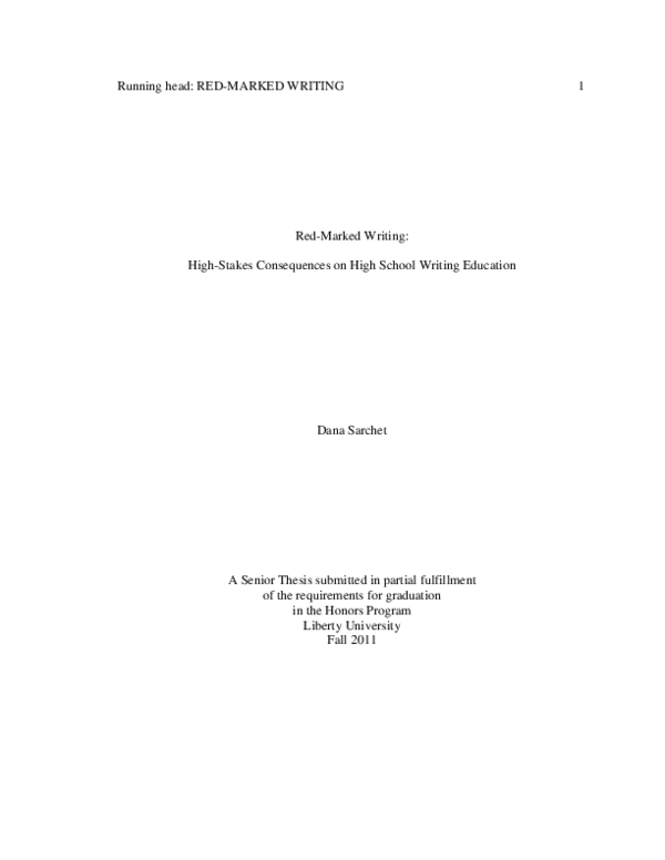(PDF) Red-Marked Writing: High-Stakes Consequences on High School ...
