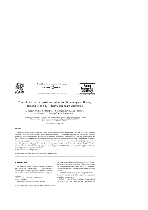 (PDF) Control and data acquisition system for the multiple cell array detector of the TJ-II ...