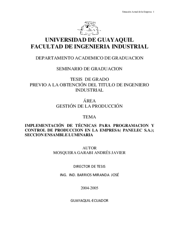 (PDF) Implementación de técnicas para programación y control de producción en la empresa ...