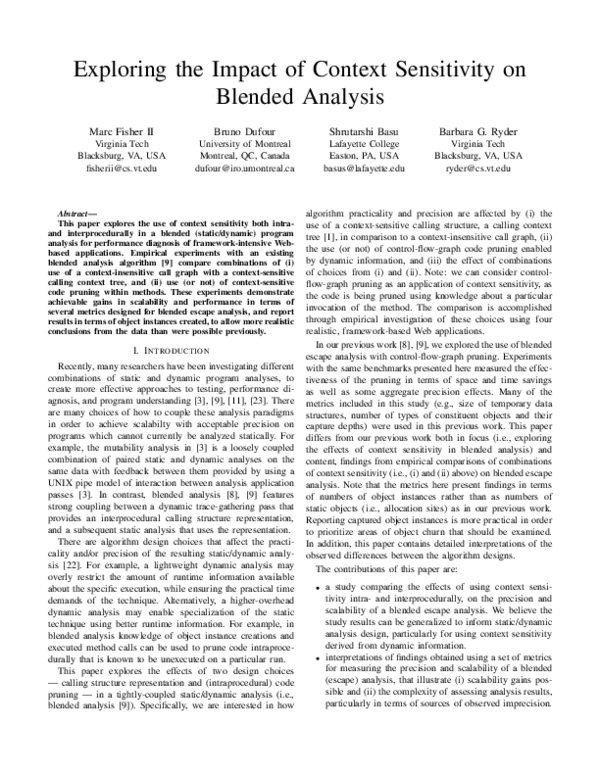 (PDF) Exploring the impact of context sensitivity on blended analysis