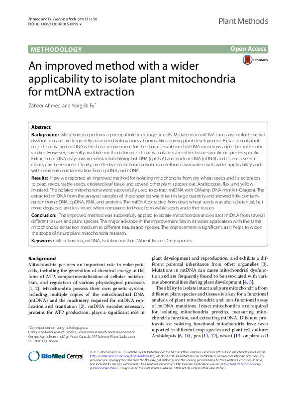(PDF) An improved method with a wider applicability to isolate plant ...