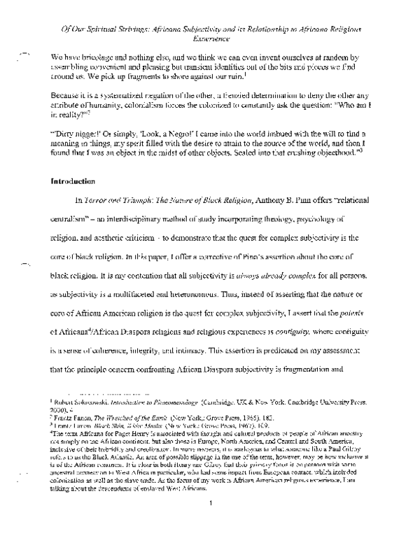 (PDF) Of Our Spiritual Strivings