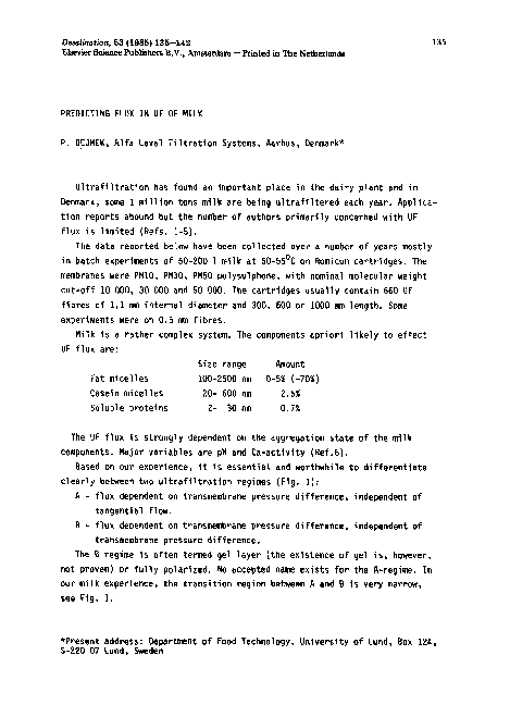 (PDF) Predicting flux in UF of milk | Petr Dejmek - Academia.edu