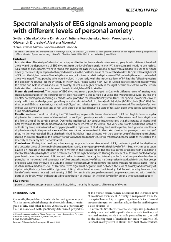(PDF) Spectral analysis of EEG signals among people with different ...
