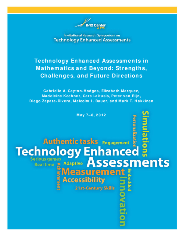 (PDF) Technology enhanced assessments in mathematics and beyond ...