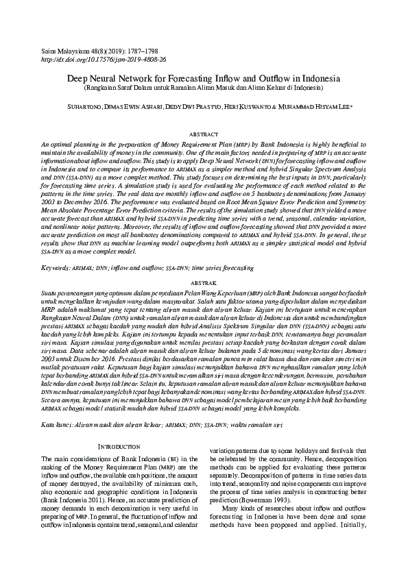 (PDF) Deep Neural Network for Forecasting Inflow and Outflow in Indonesia | dedy dwi prastyo ...