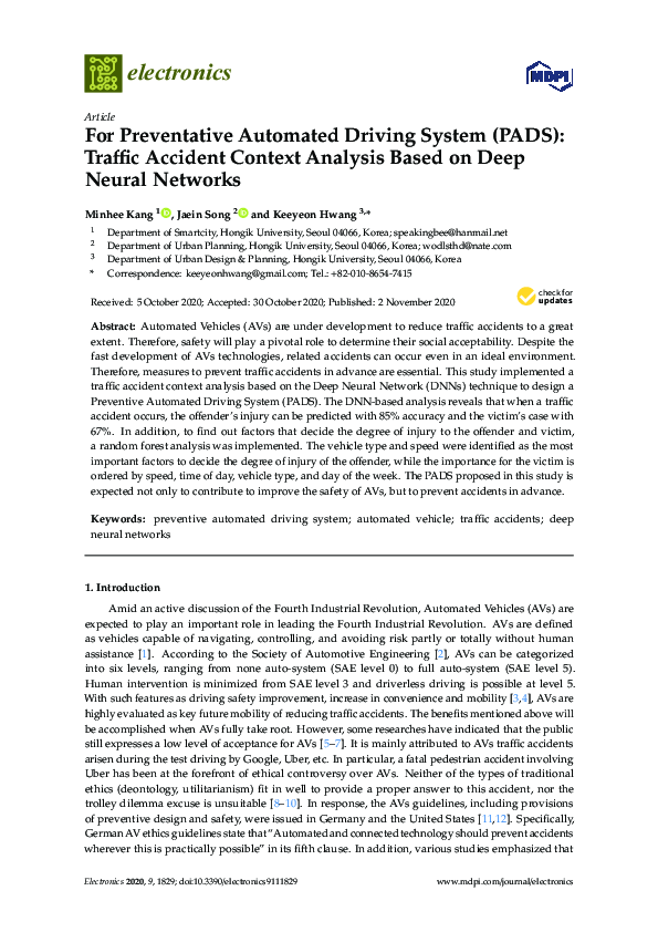 (PDF) For Preventative Automated Driving System (PADS): Traffic Accident Context Analysis Based ...