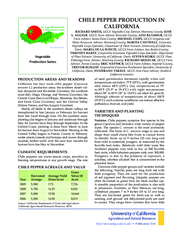 (PDF) Chile Pepper Production in California