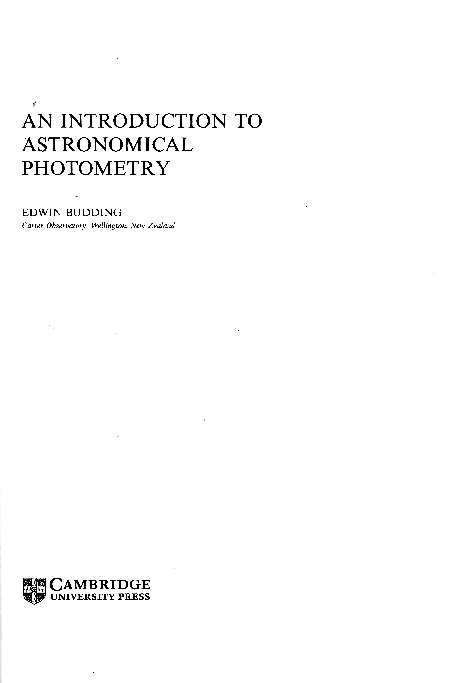 (PDF) Introduction to Astronomical Photometry