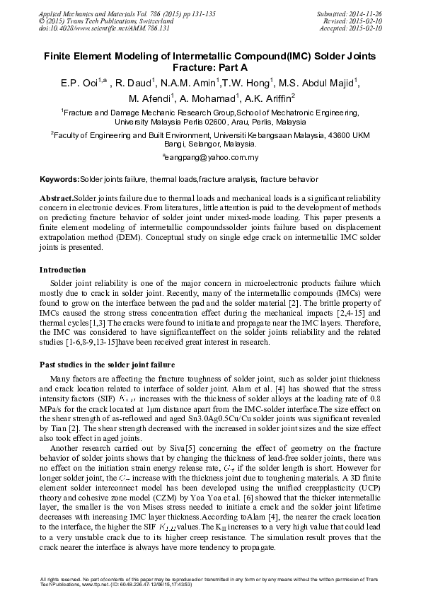 (PDF) Finite Element Modeling of Intermetallic Compound (IMC) Solder ...