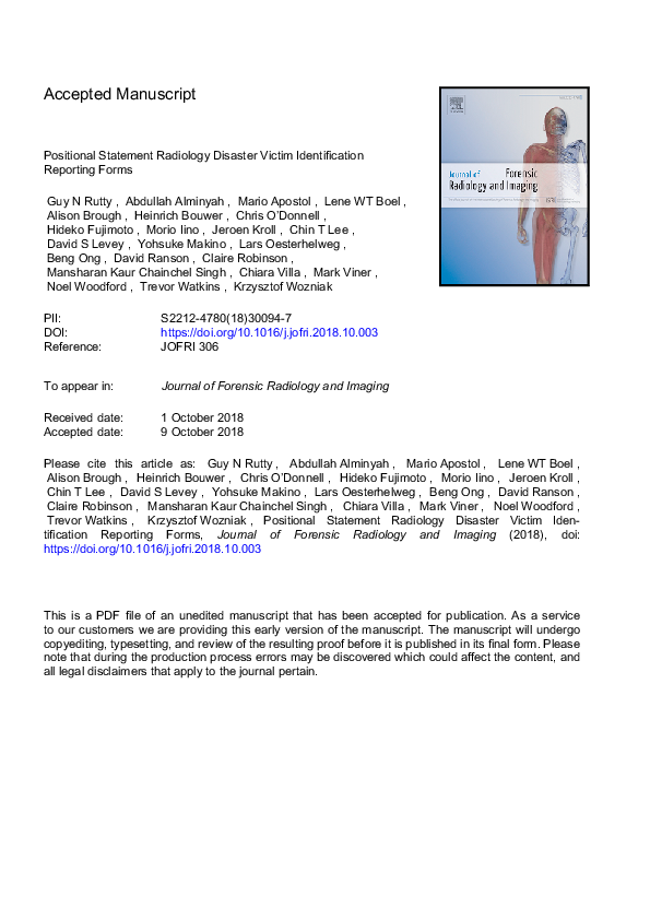 (PDF) Positional Statement: Radiology Disaster Victim Identification ...