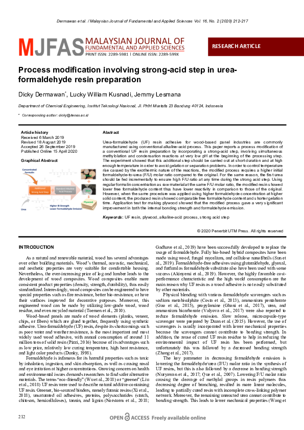 (PDF) Process modification involving strong-acid step in urea ...