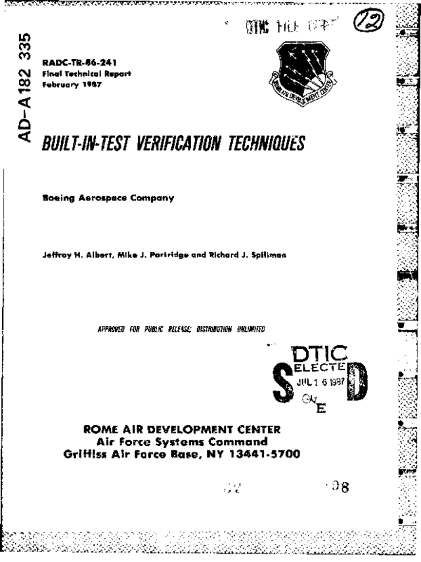 (PDF) Built-in-Test Verification Techniques