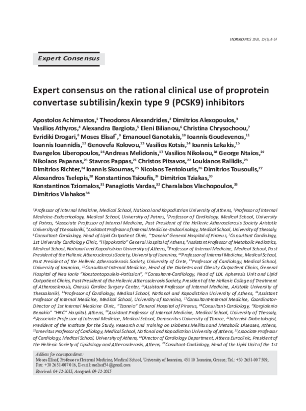 (PDF) Expert consensus on the rational clinical use of proprotein ...