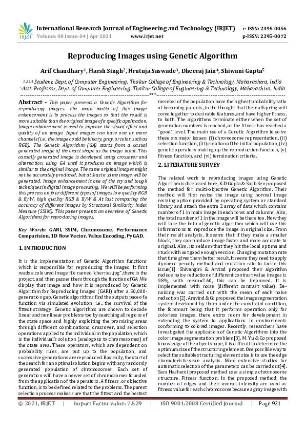 (PDF) IRJET- Reproducing Images using Genetic Algorithm