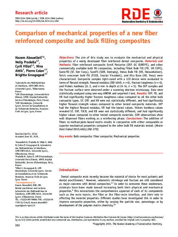 (PDF) Comparison of mechanical properties of a new fiber reinforced ...