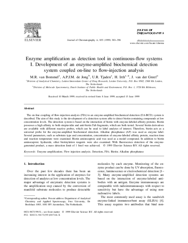 (PDF) Enzyme amplification as detection tool in continuous-flow systems