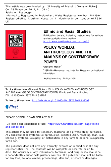 (PDF) Book review (Ethnic and Racial Studies) Policy Worlds ... (PDF) Book review (Ethnic and Racial Studies) Policy Worlds ...