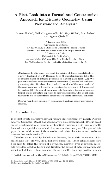 (PDF) A first look into a formal and constructive approach for discrete geometry using ...