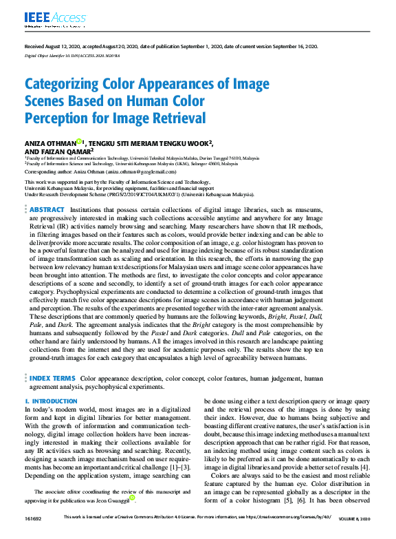 (PDF) Categorizing Color Appearances of Image Scenes Based on Human ...