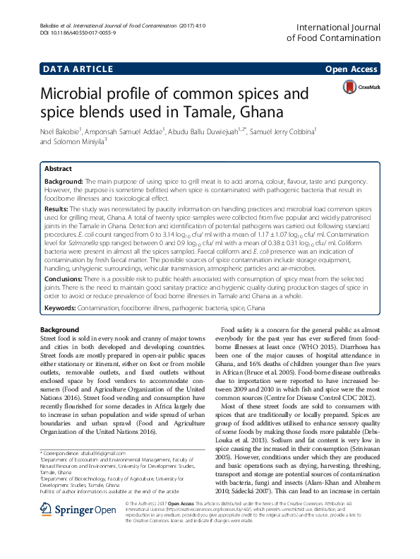 (PDF) Microbial profile of common spices and spice blends used in ...