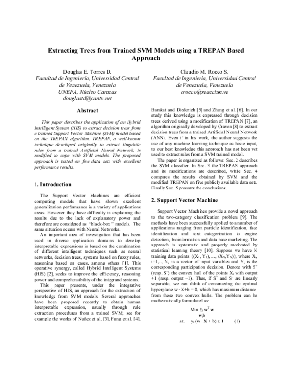 (PDF) Extracting trees from trained svm models using a trepan based approach