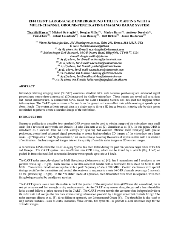 (PDF) Efficient Large-Scale Underground Utility Mapping Using a New Multi-Channel Ground ...