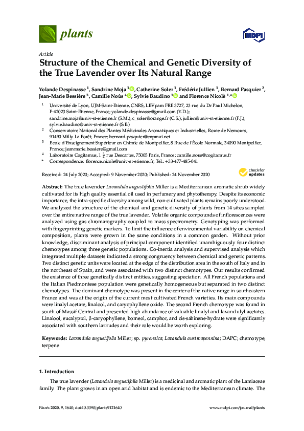 (PDF) Structure of the Chemical and Genetic Diversity of the True ...