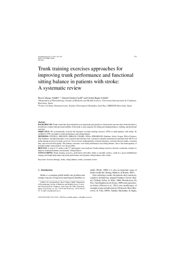 (PDF) Trunk training exercises approaches for improving trunk performance and functional sitting ...