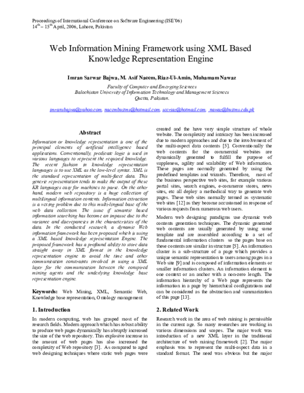 Pdf Web Information Mining Framework Using Xml Based Knowledge Representation Engine