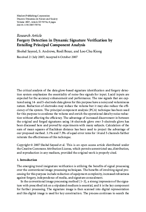 Pdf Research Article Forgery Detection In Dynamic Signature Verification By Entailing