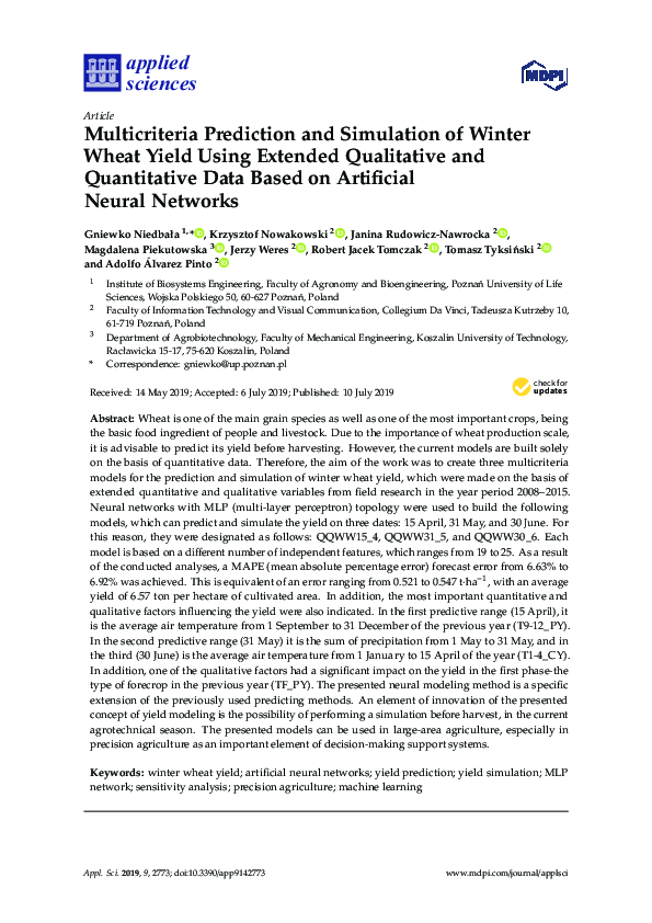 (PDF) Multicriteria Prediction and Simulation of Winter Wheat Yield Using Extended Qualitative ...