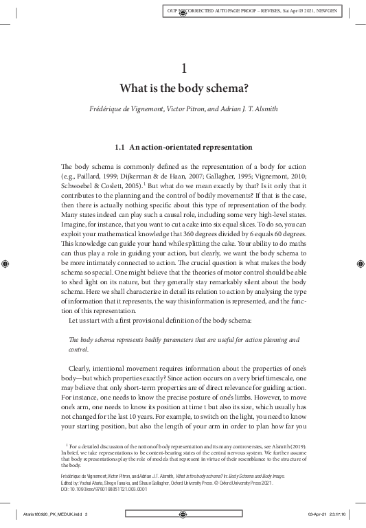 (PDF) What is the body schema?