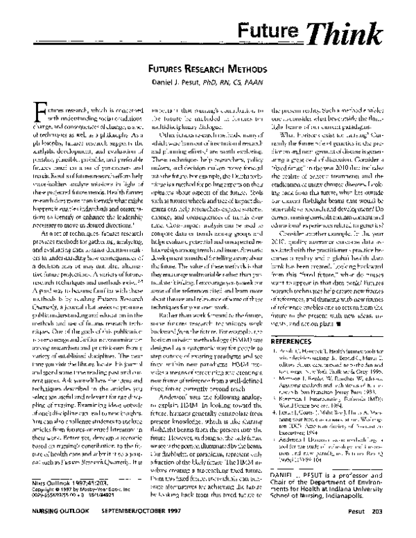 (PDF) Futures research methods