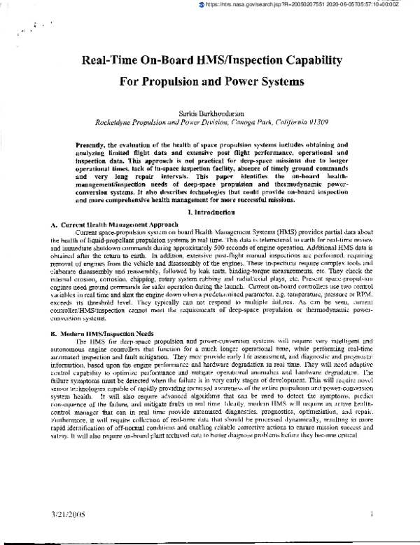(PDF) Real-Time On-Board HMS/Inspection Capability for Propulsion and ...
