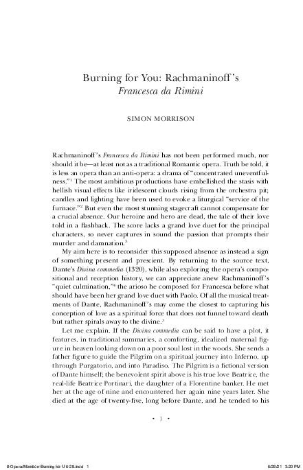 (PDF) Burning for You: Rachmaninoff's Francesca da Rimini