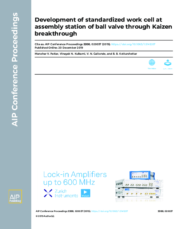 (PDF) Development of standardized work cell at assembly station of ball ...