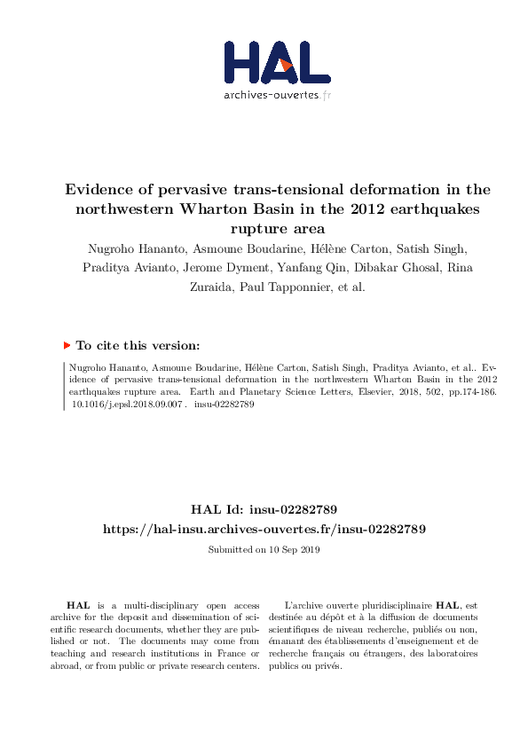 (PDF) Evidence of pervasive trans-tensional deformation in the ...
