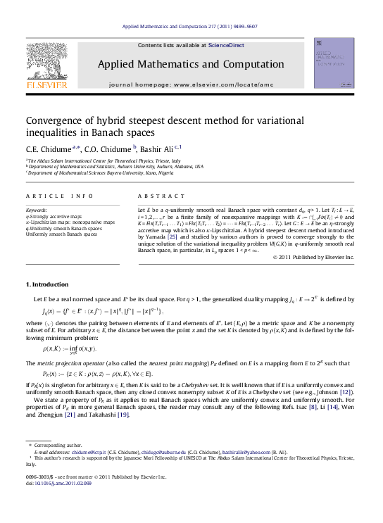 (PDF) Convergence of hybrid steepest descent method for variational inequalities in Banach spaces