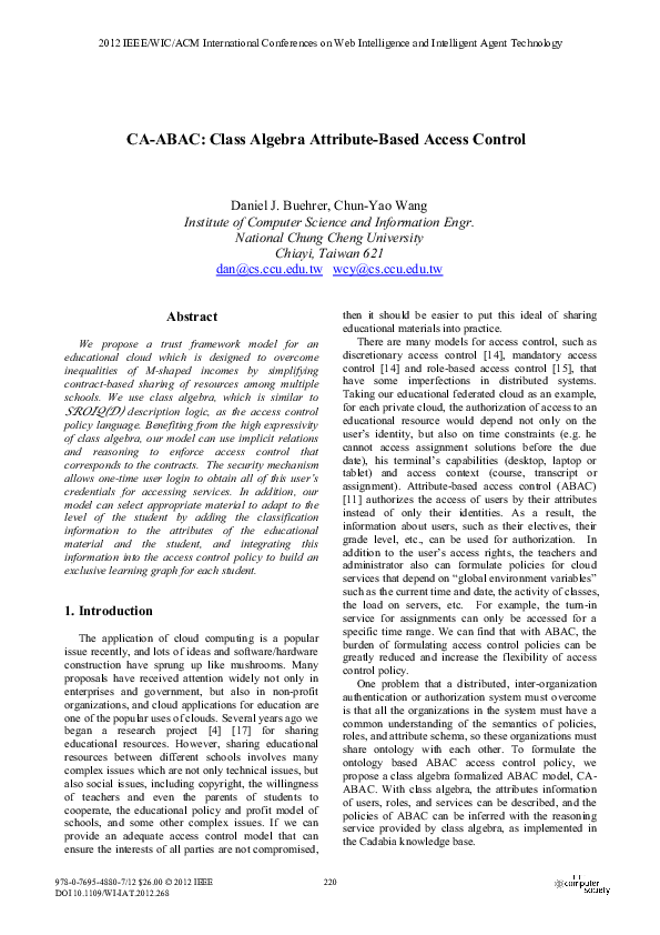 (PDF) CA-ABAC: Class Algebra Attribute-Based Access Control