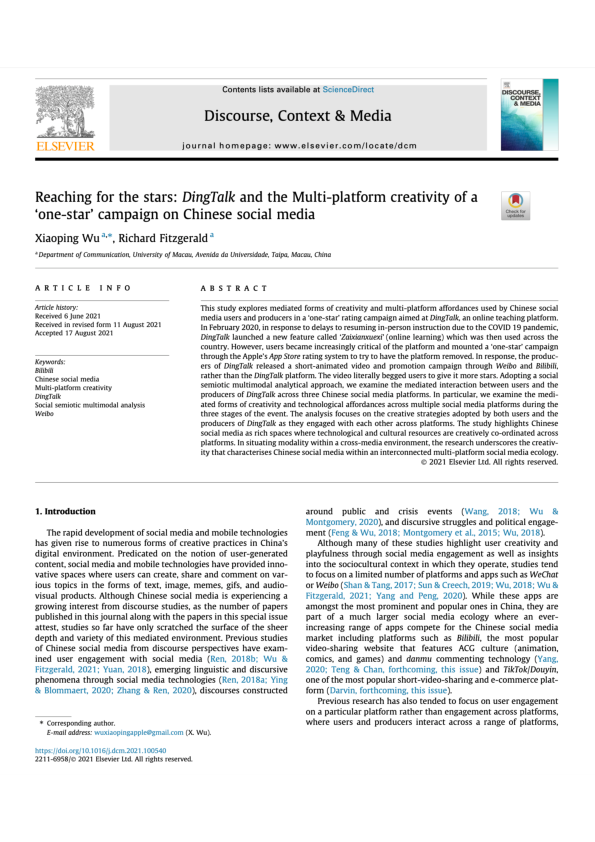 (PDF) Reaching for the stars: DingTalk and the Multi-platform ...