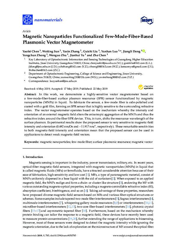 (PDF) Magnetic Nanoparticles Functionalized Few-Mode-Fiber-Based Plasmonic Vector Magnetometer ...