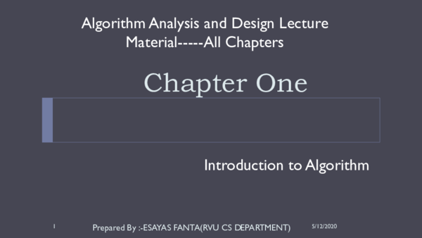 (PDF) Algorithm analysis All Chapters