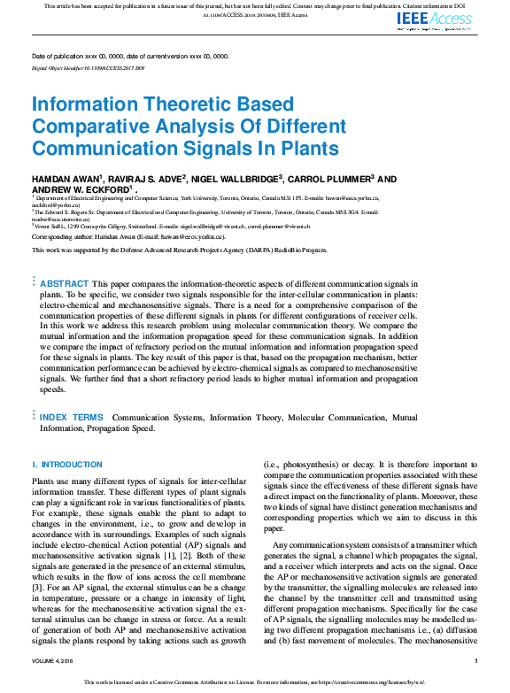 Pdf Information Theoretic Based Comparative Analysis Of Different Communication Signals In