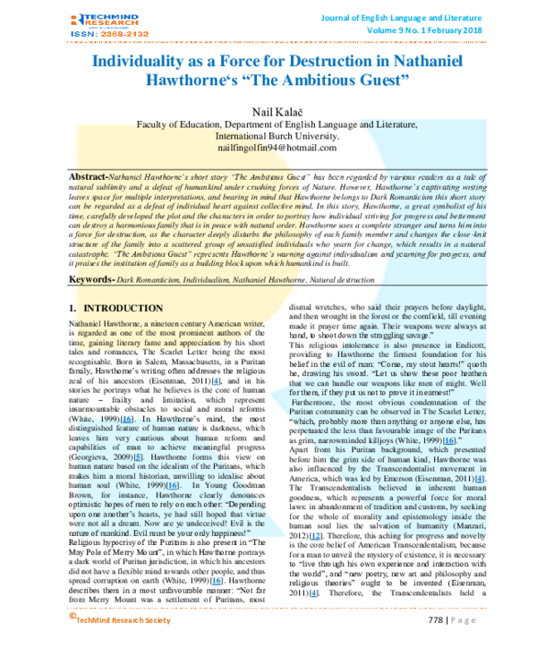 (PDF) Individuality as a Force for Destruction in Nathaniel Hawthorne's ...