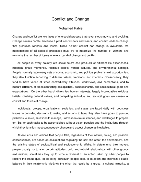 (PDF) Conflict and Change