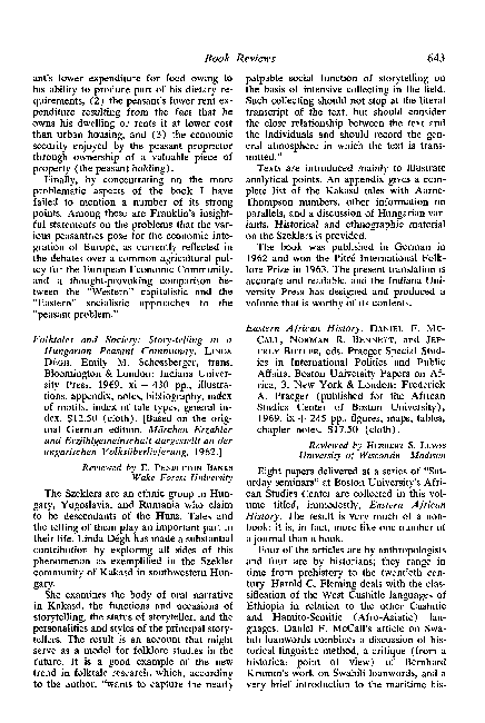 (PDF) Eastern African History . Daniel F. McCall, Norman R. Bennett ...