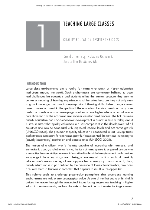 (PDF) Teaching Large Classes