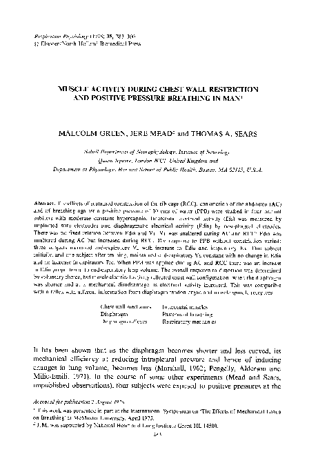 (PDF) Muscle activity during chest wall restriction and positive ...
