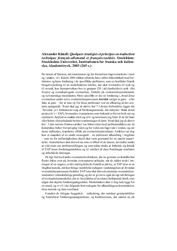 (PDF) Alexander Künzli: Quelques stratégies et principes en traduction ...